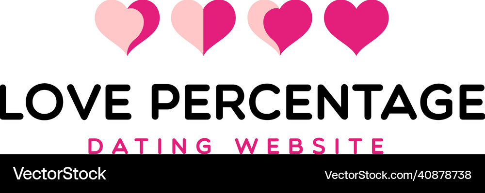 Modern flat design love percentage logo Royalty Free Vector