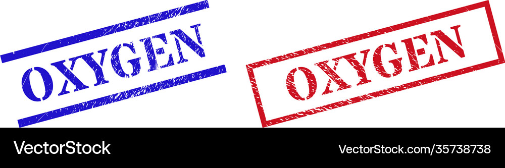 Oxygen textured scratched seal stamps Royalty Free Vector