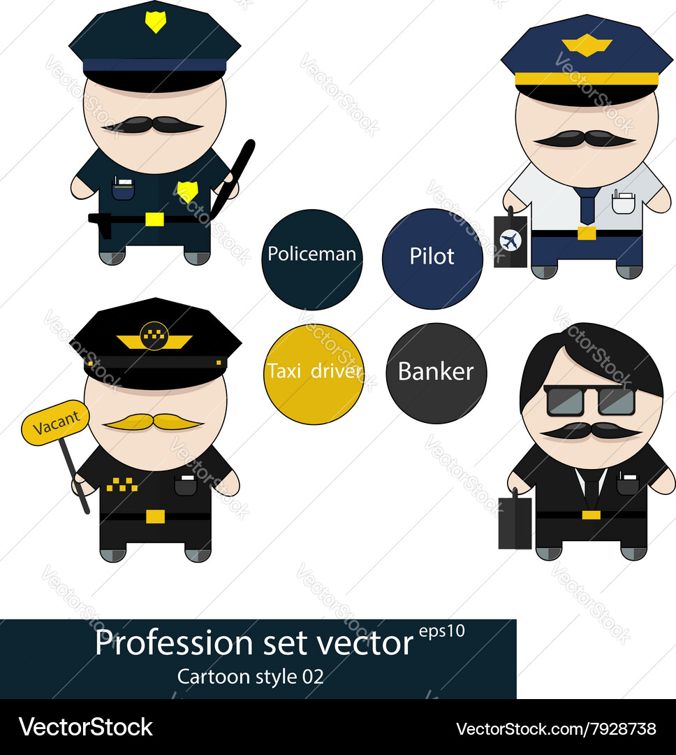 Profession set Royalty Free Vector Image - VectorStock