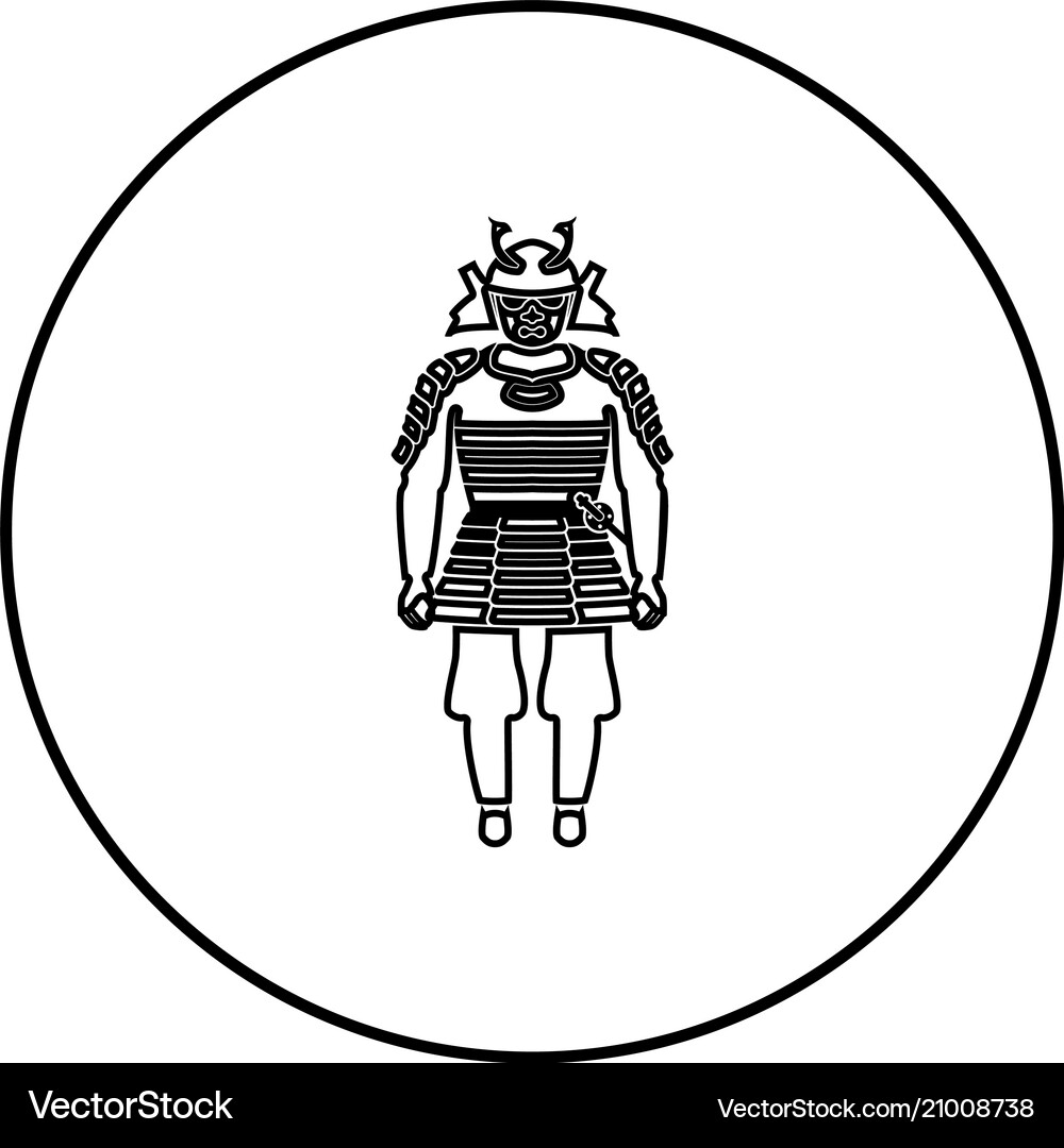 Samurai japan warrior icon in circle outline Vector Image