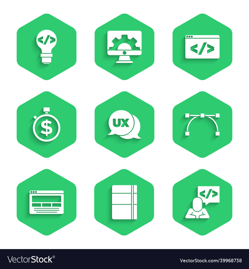 Set ui or ux design sketchbook album front end Vector Image