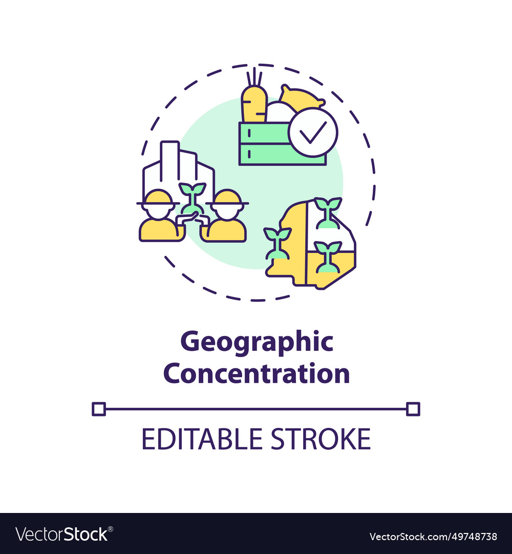 Thin Line Colorful Geographic Concentration Icon Vector Image