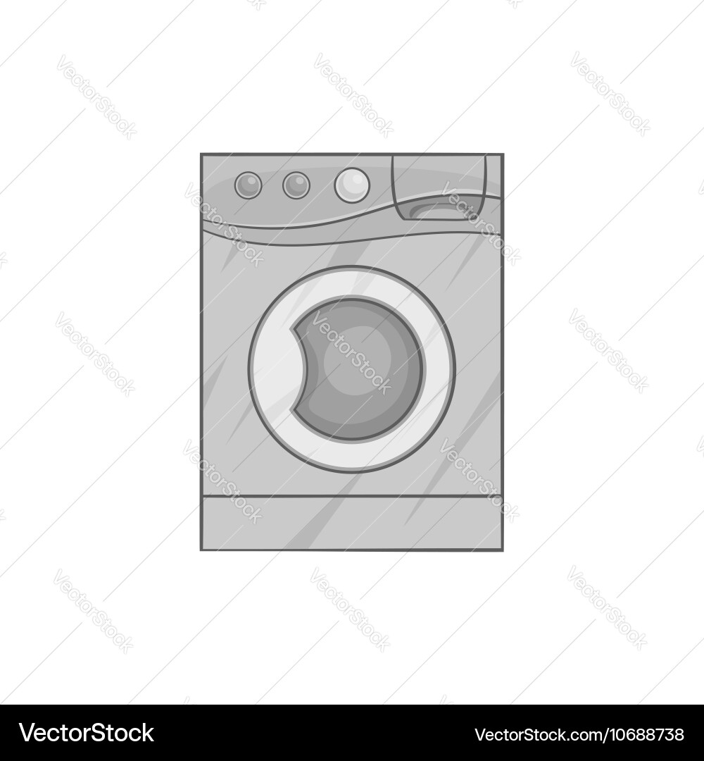 Washing machine icon black monochrome style Vector Image