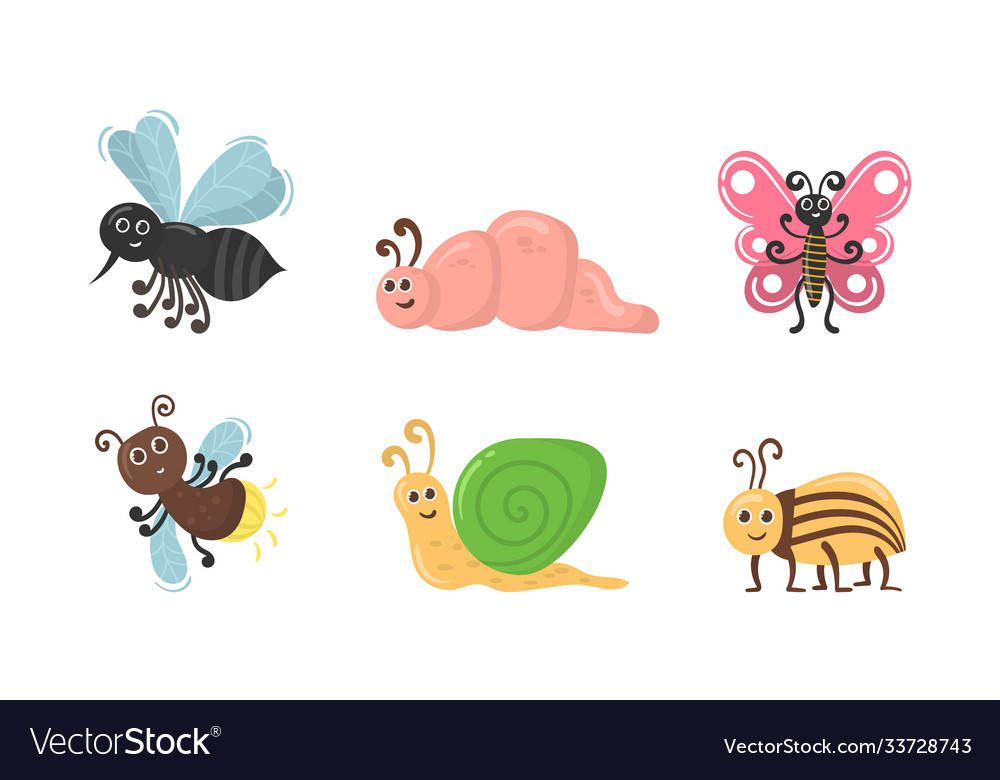 Character bug worm Royalty Free Vector Image - VectorStock