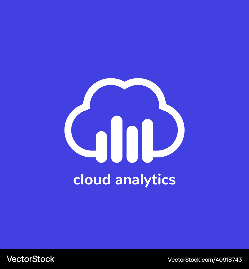 Cloud analytics icon or logo Royalty Free Vector Image