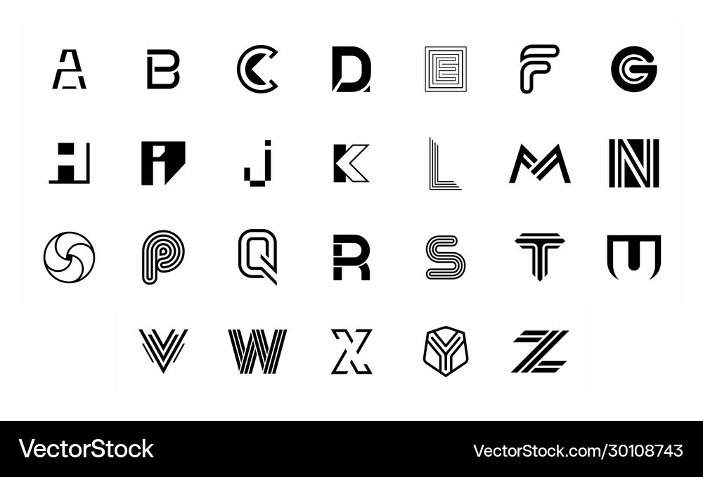 Collection letter a to z logo Royalty Free Vector Image