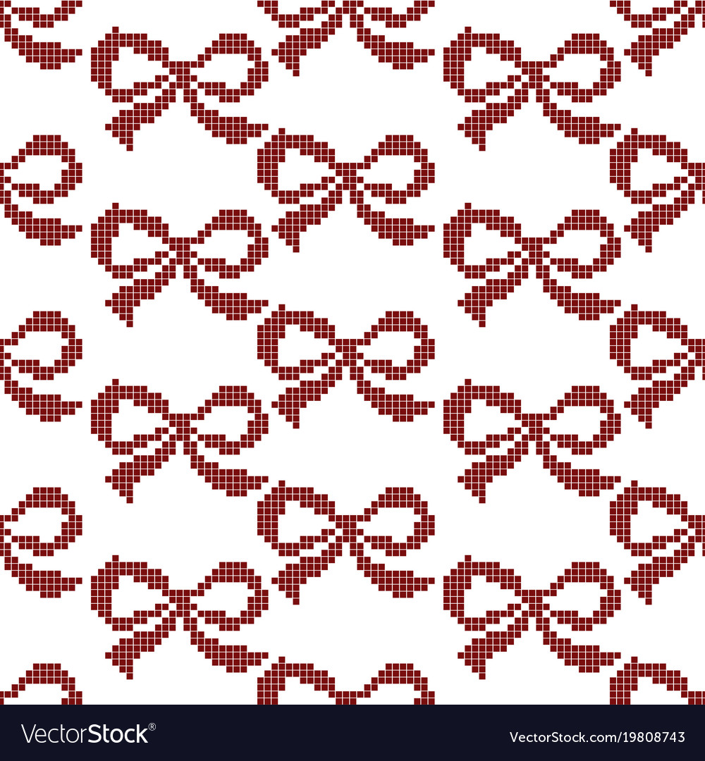 Cross Stitch Bow Pattern Royalty Free Vector Image