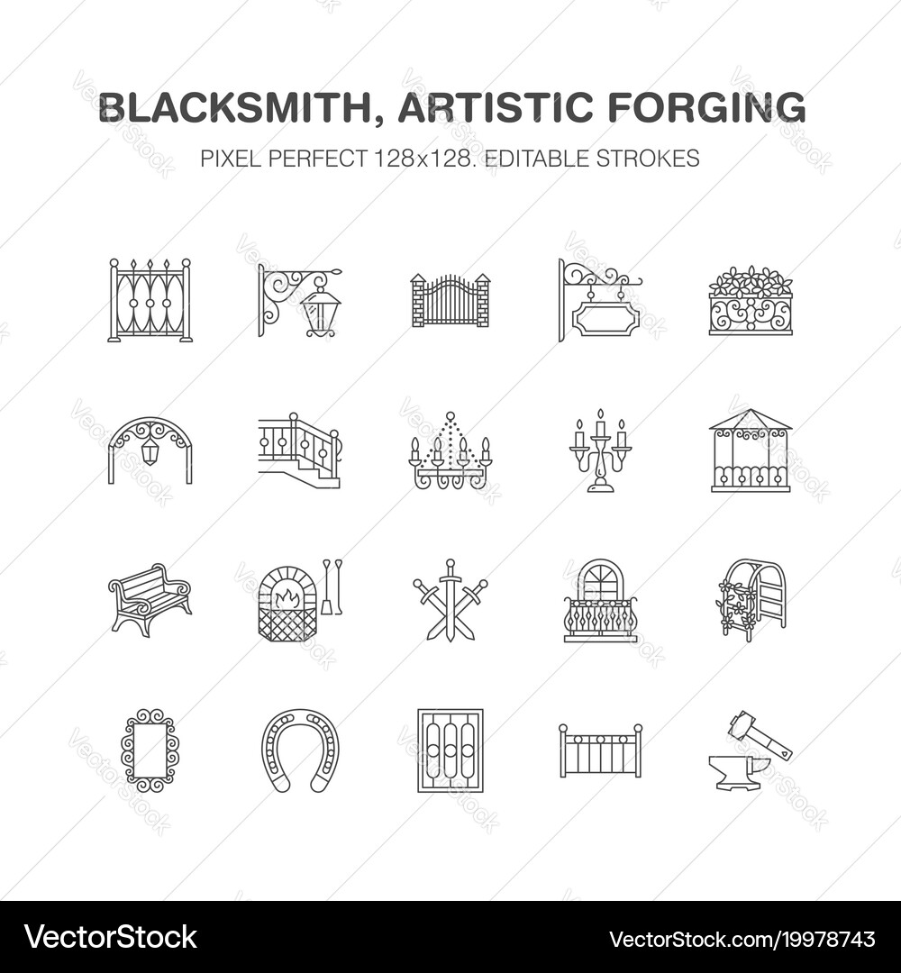 Forged metal products artistic forging Royalty Free Vector