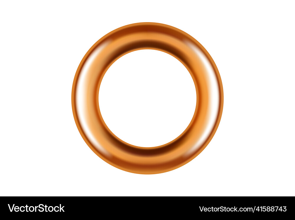 Isolated realistic metal brass grommet ring Vector Image