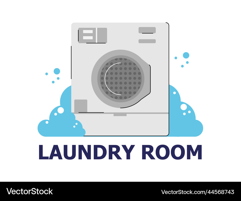 Laundry room banner or emblem signboard design Vector Image