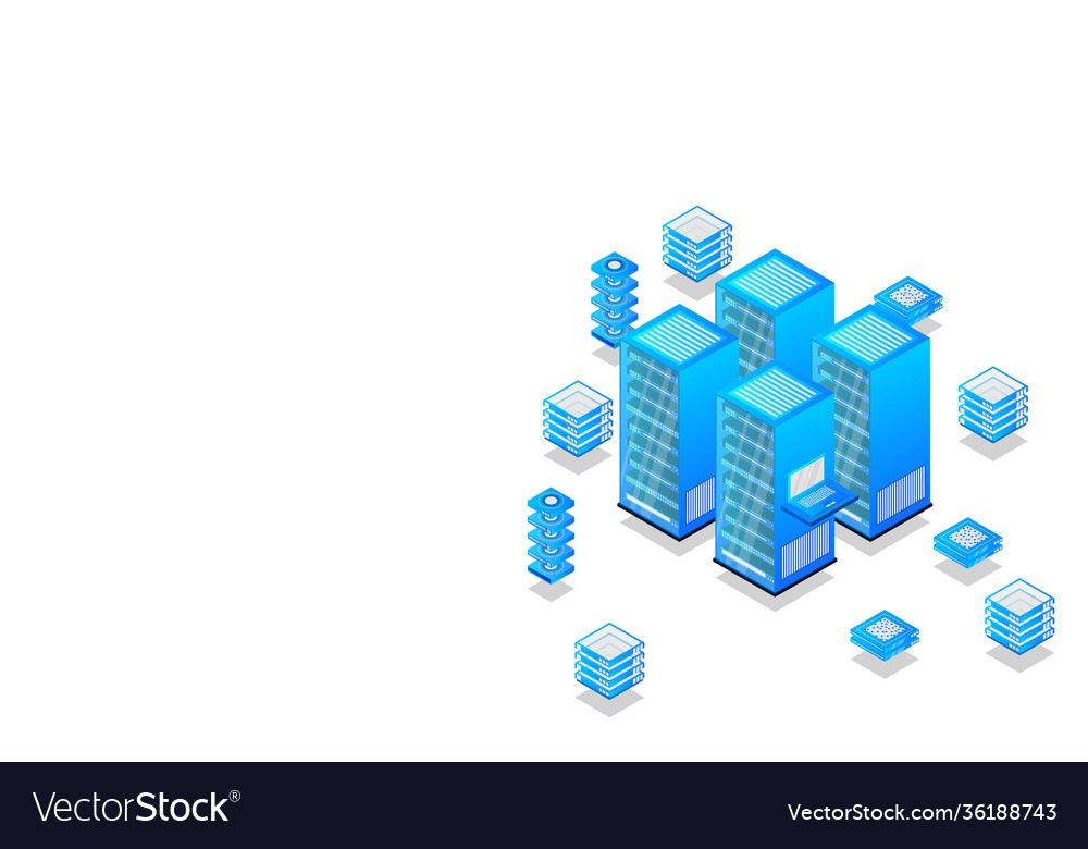 Mainframe powered server high technology concept Vector Image