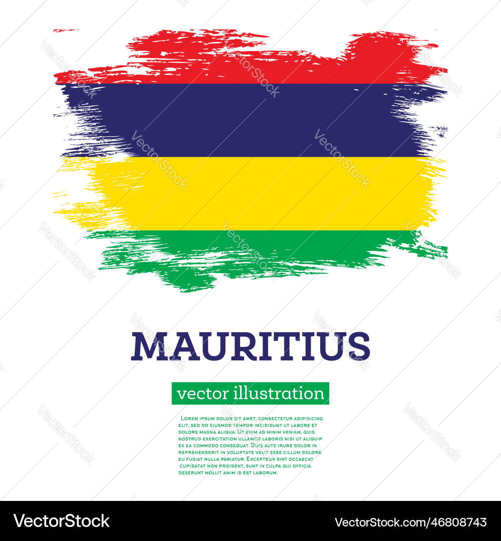 Mauritius flag with brush strokes independence day