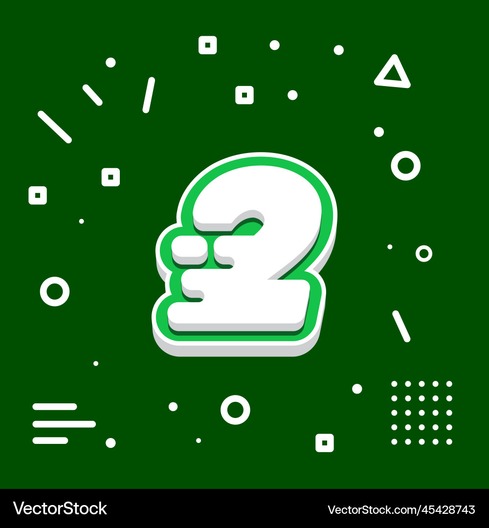 Number 2 3d colorful speed icon Royalty Free Vector Image