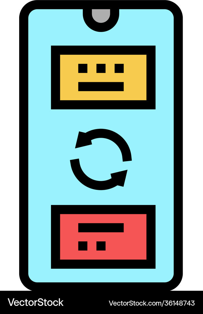 Phone online application converter color icon Vector Image