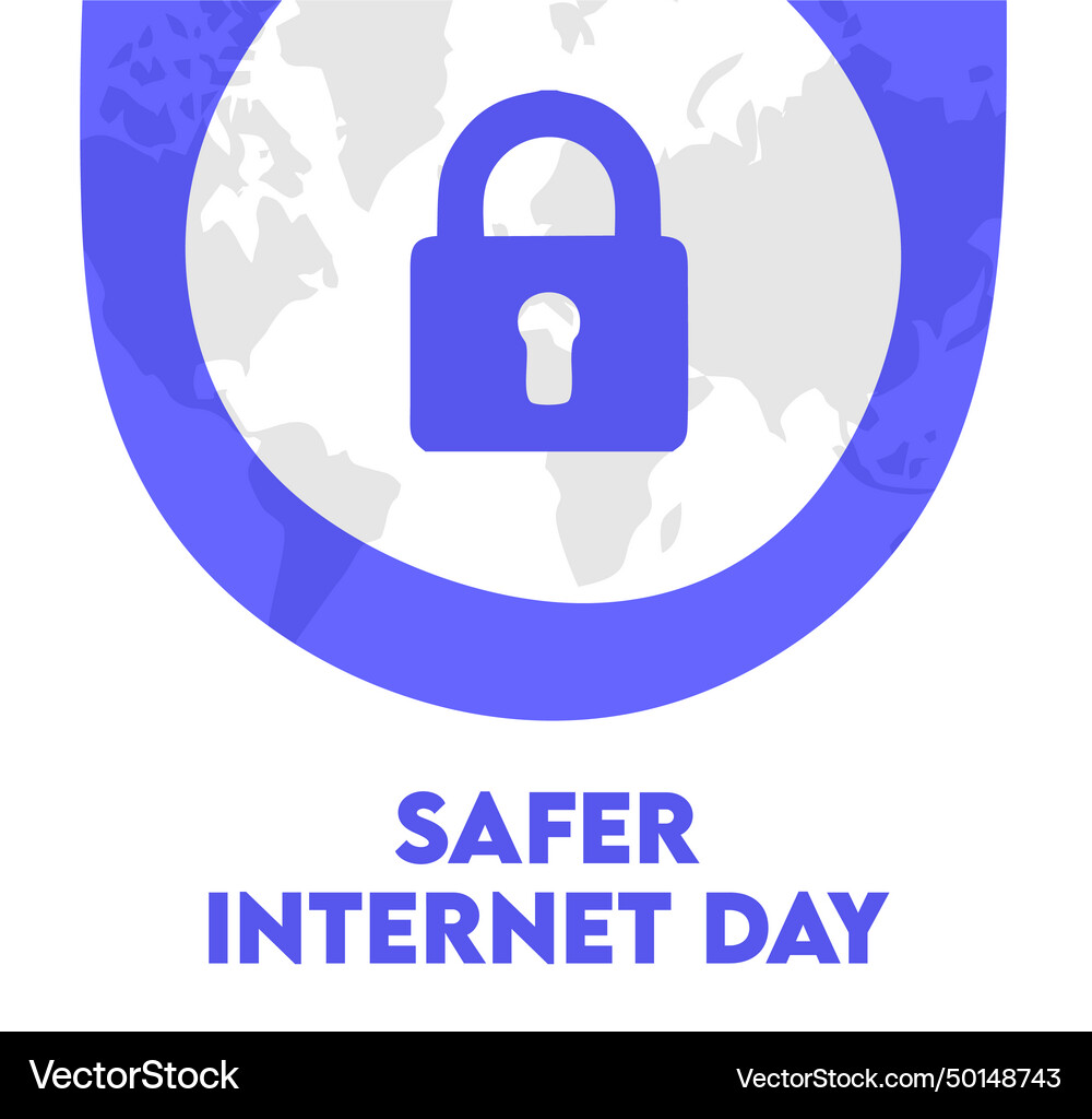Safer internet day february 6 Royalty Free Vector Image