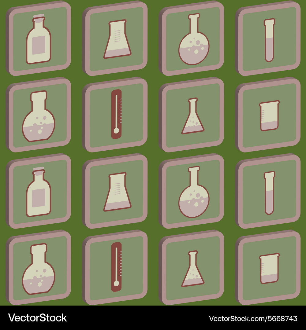 Seamless background with chemical equipment Vector Image