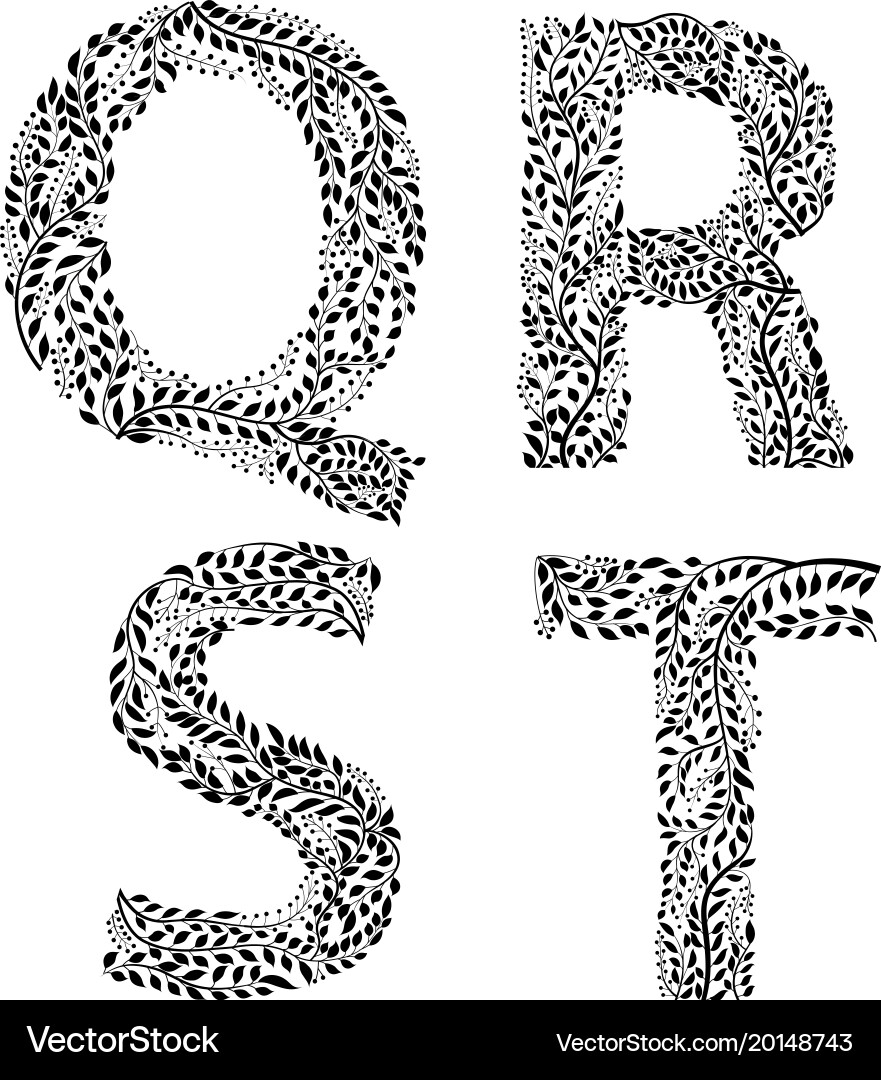 Set of letters q r s Royalty Free Vector Image
