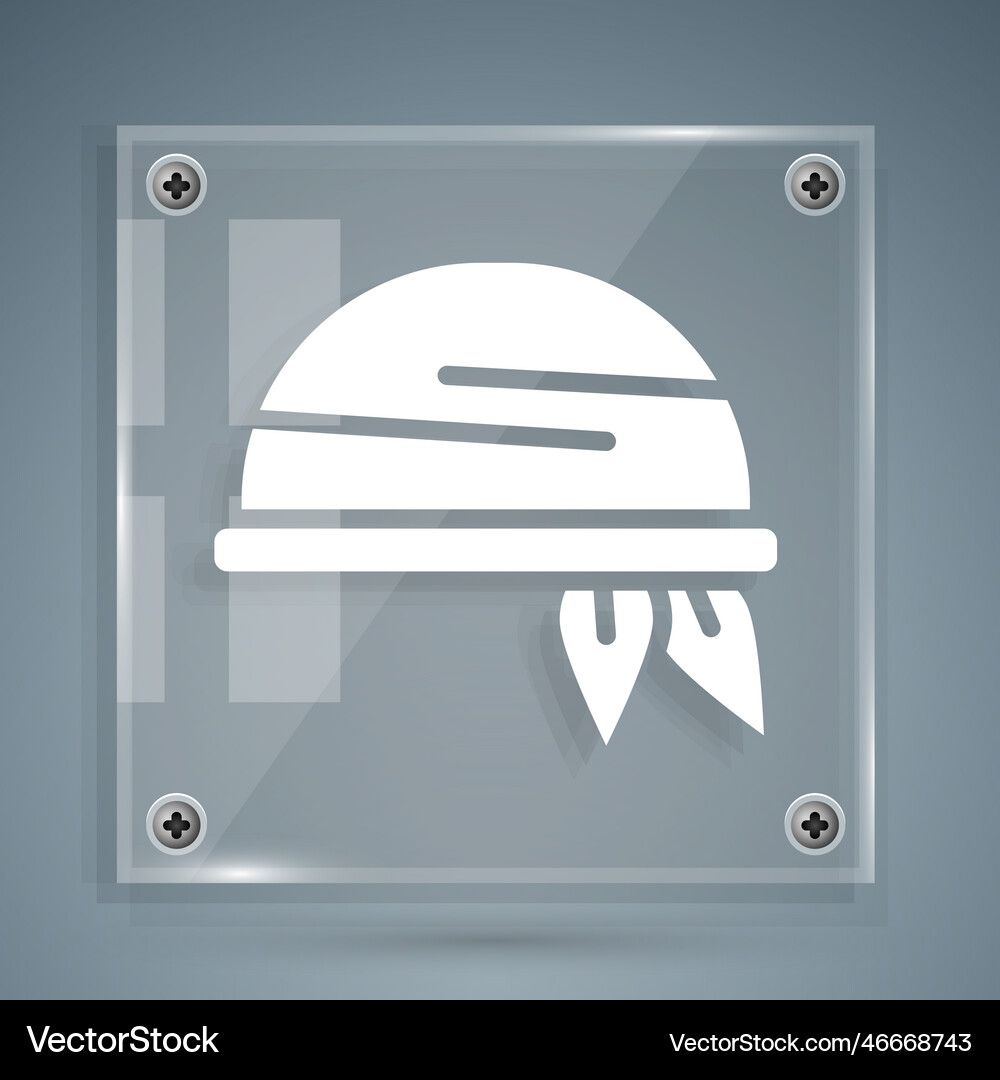 White bandana icon isolated on grey background Vector Image