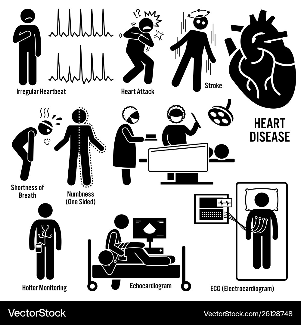Cardiovascular disease heart attack coronary Vector Image