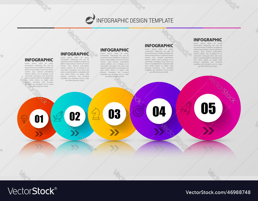 Infographic design template with 5 steps Vector Image