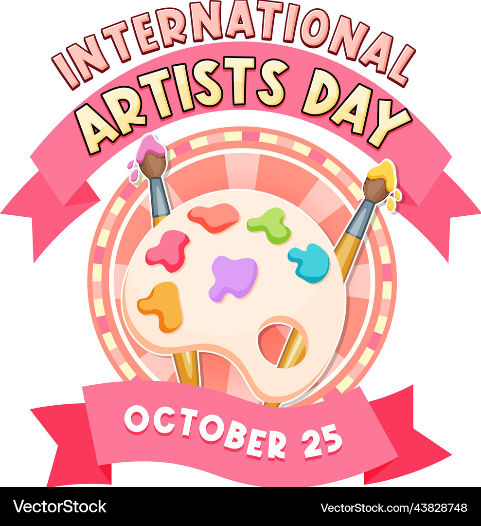 International artists day banner design Royalty Free Vector
