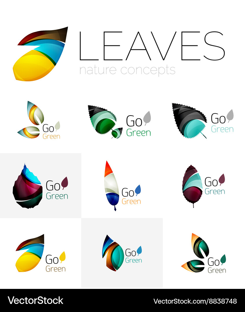Leaf logo set Royalty Free Vector Image - VectorStock