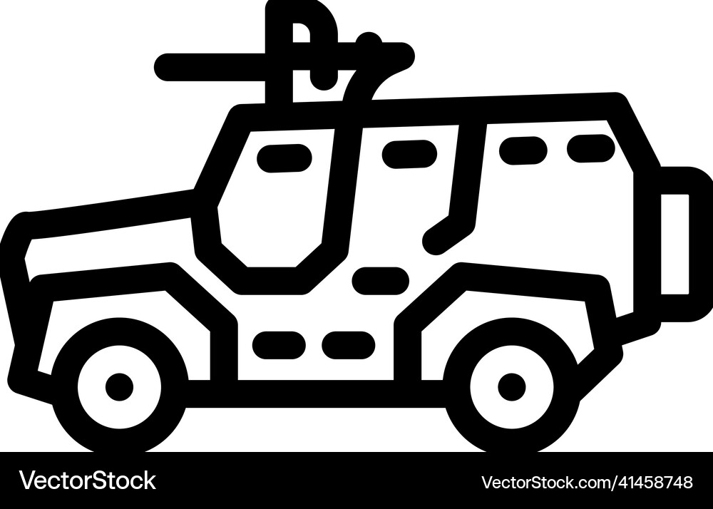 Military vehicle line icon Royalty Free Vector Image