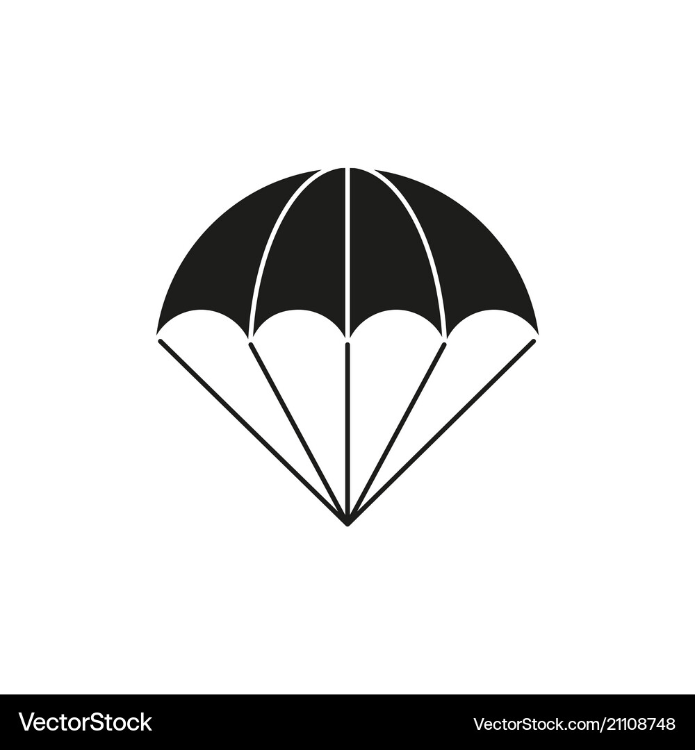 Parachute of black icon Royalty Free Vector Image