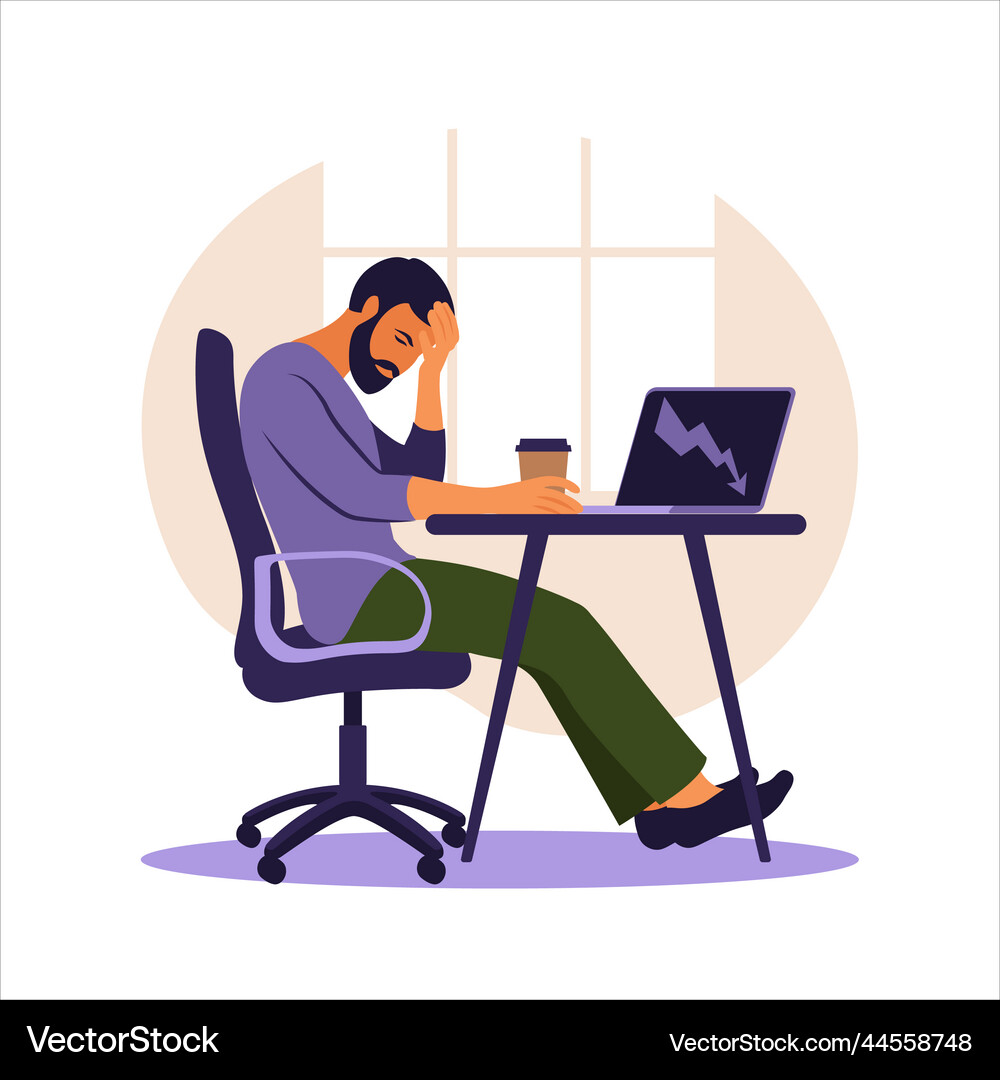 Professional burnout syndrome tired office worker Vector Image