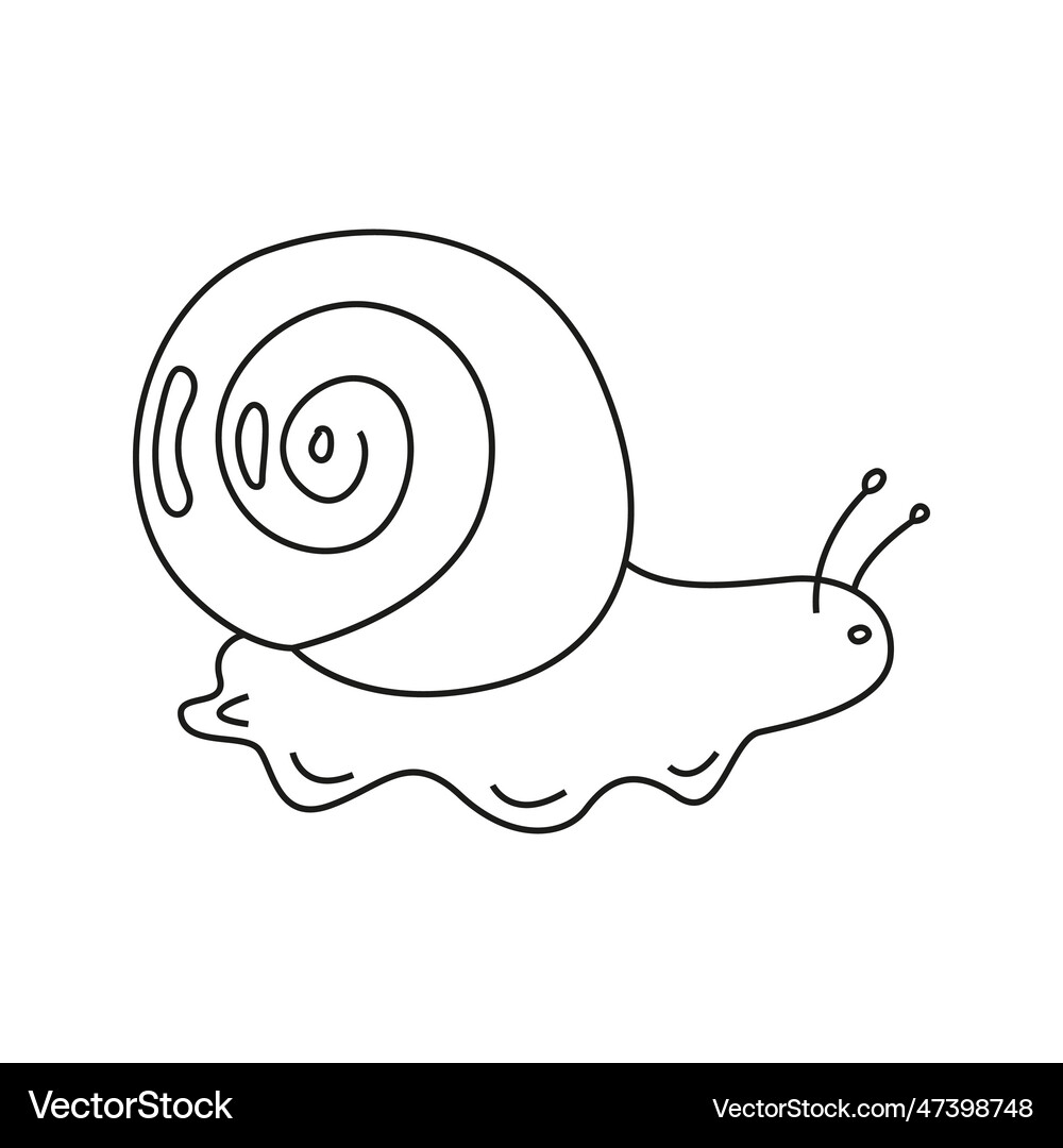 Snail in doodle style Royalty Free Vector Image