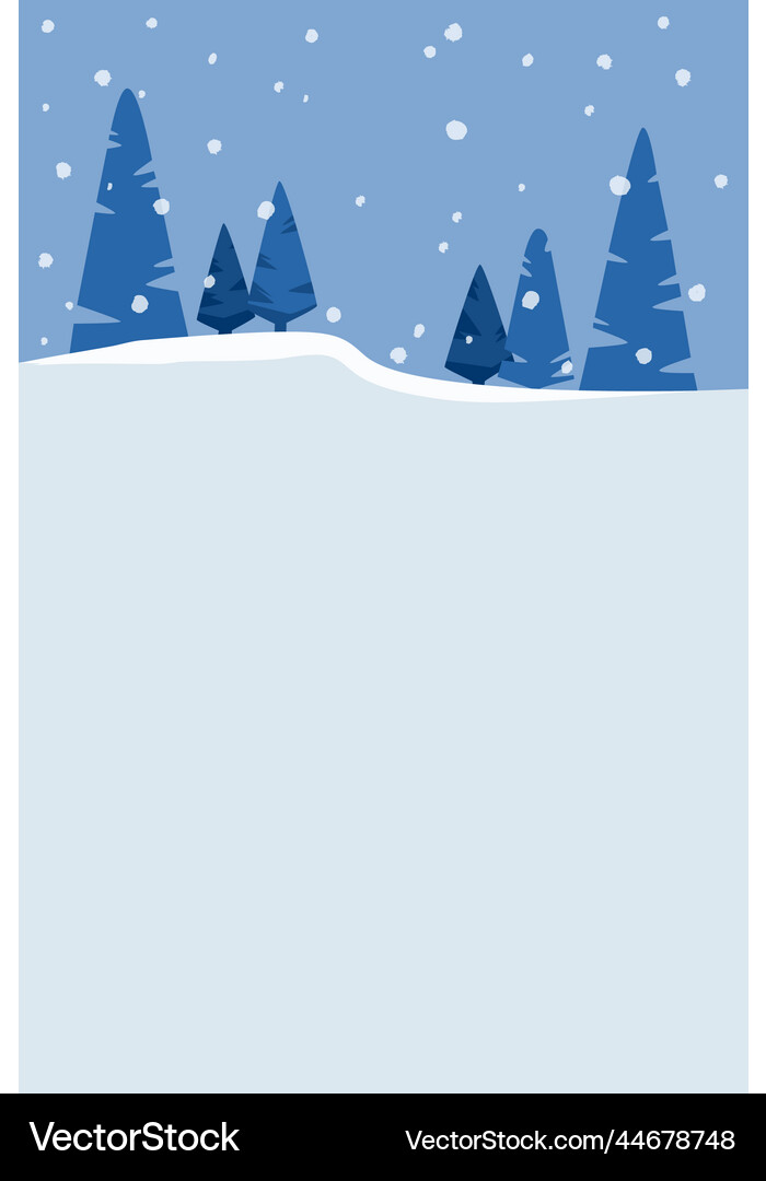 Winter landscape with conifer trees at horizon Vector Image
