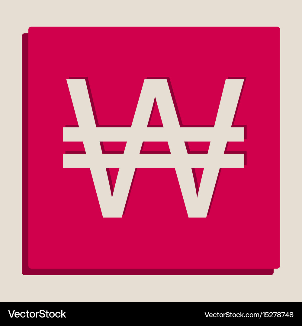 Won sign grayscale version of popart Royalty Free Vector