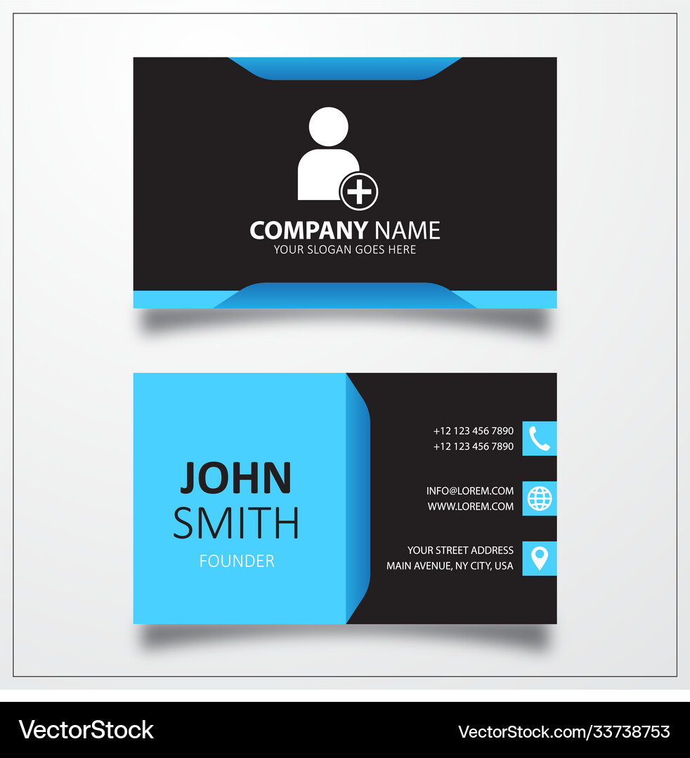 Add user account icon business card template Vector Image