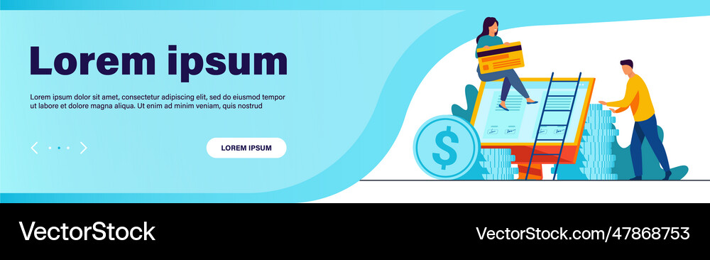 Bank client ordering credit card online Royalty Free Vector