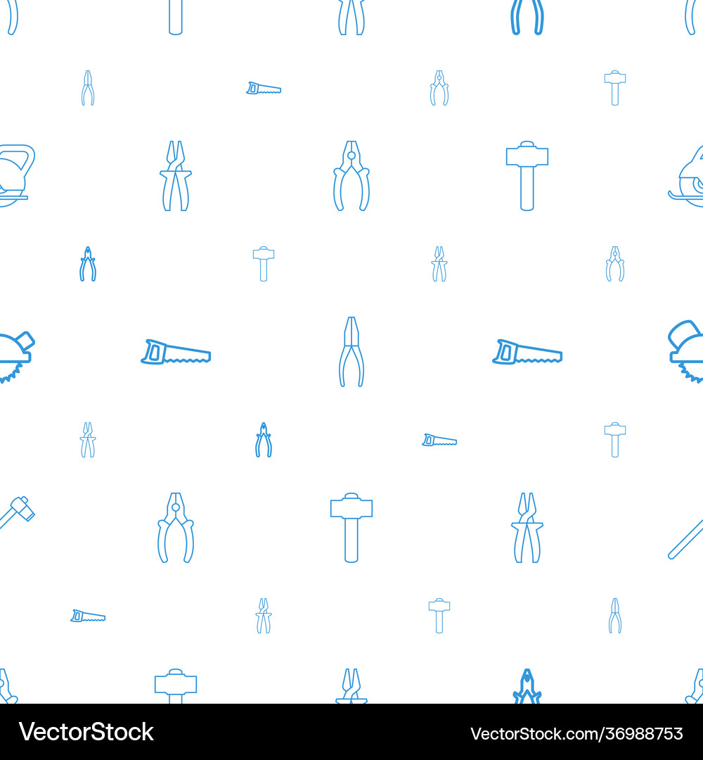 Carpentry icons pattern seamless white background Vector Image