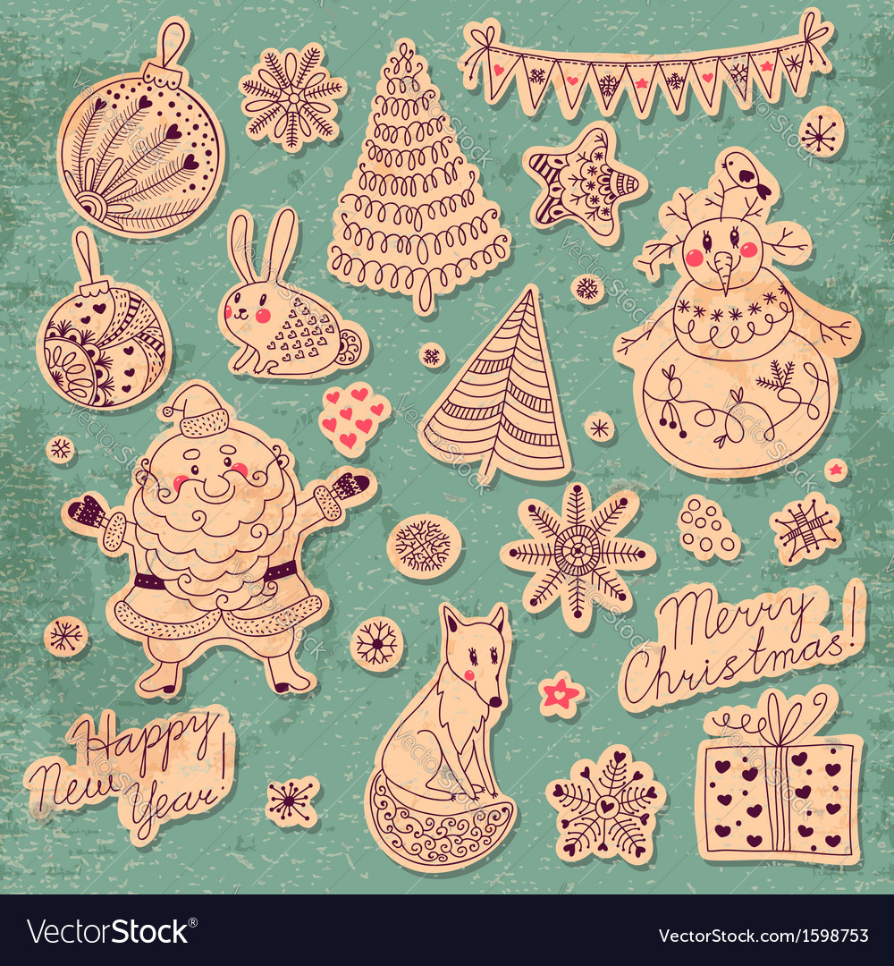 Christmas set Royalty Free Vector Image - VectorStock