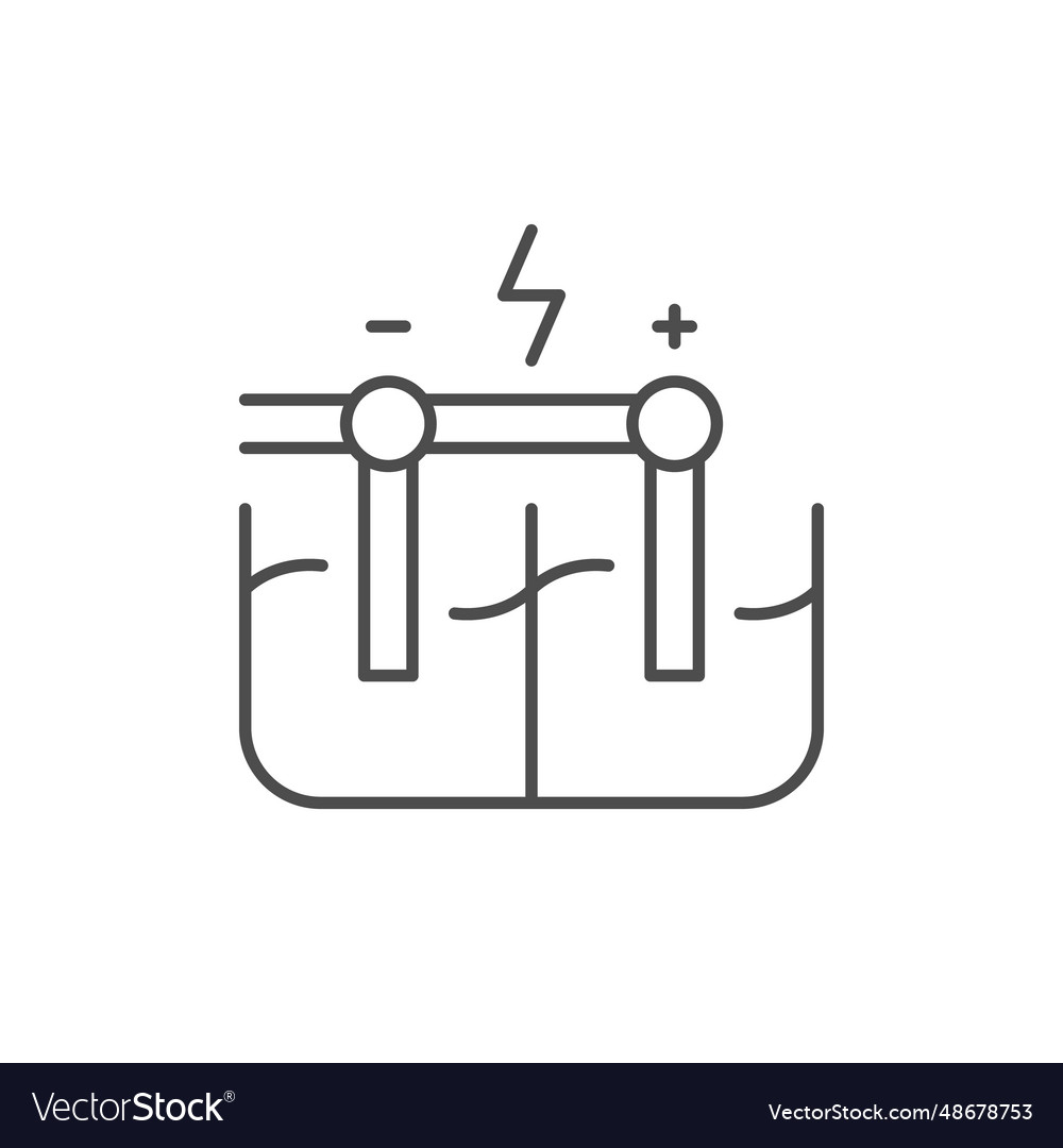 Electrolysis process line outline icon Royalty Free Vector Electrolysis process line outline icon Royalty Free Vector