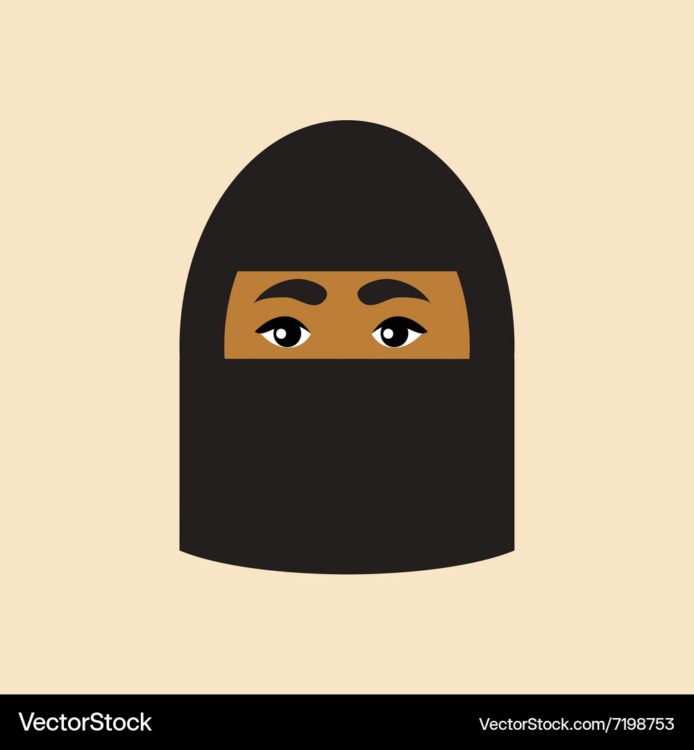 Flat icon on white background arab woman Vector Image