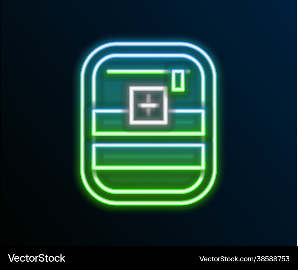 Glowing neon line first aid kit icon isolated Vector Image