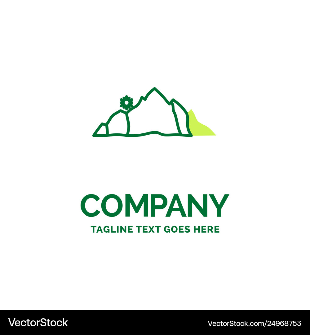 Hill landscape nature mountain scene flat Vector Image