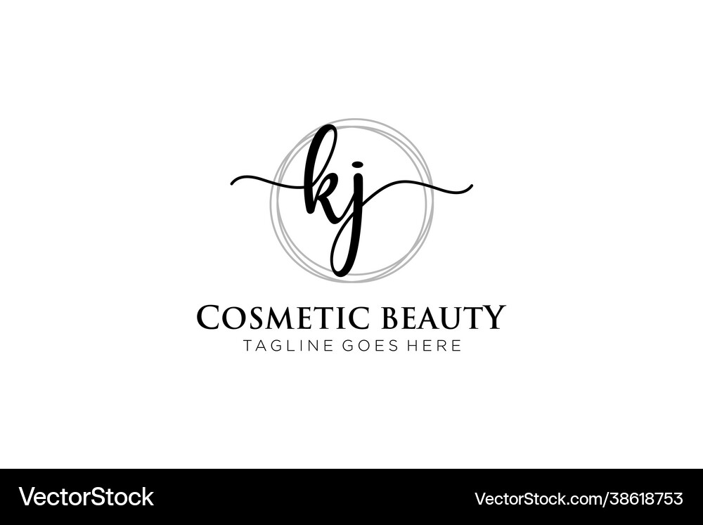Initial kj feminine logo beauty monogram Vector Image
