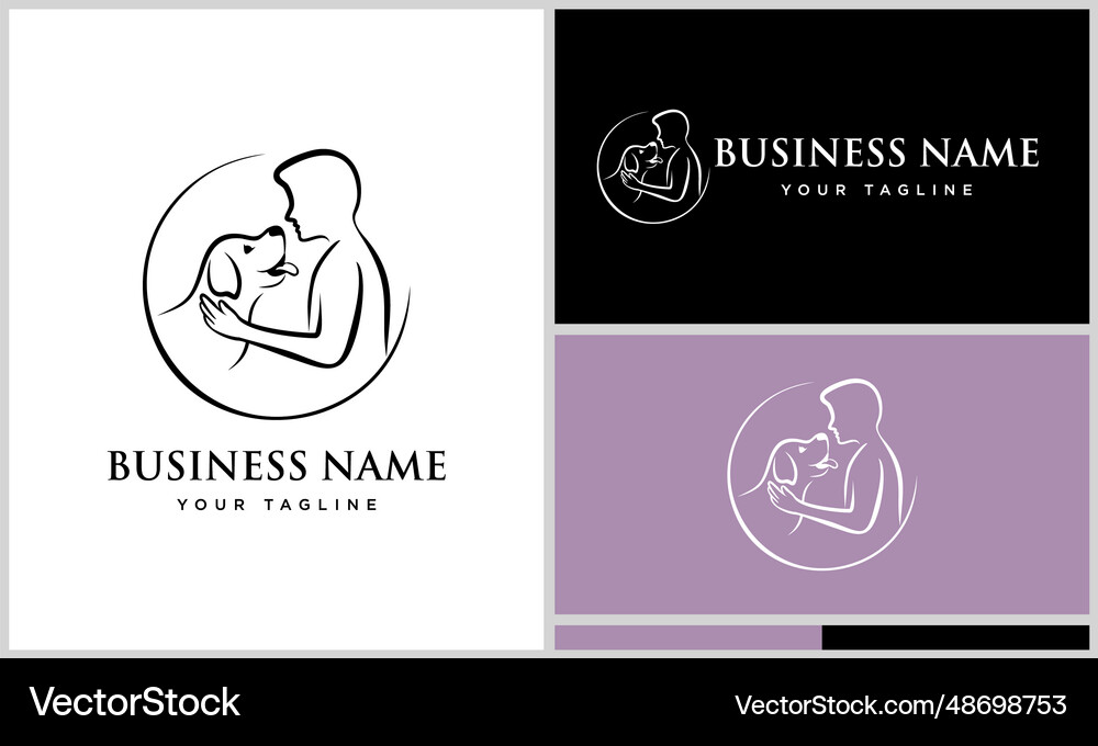 Line art human animal logo Royalty Free Vector Image