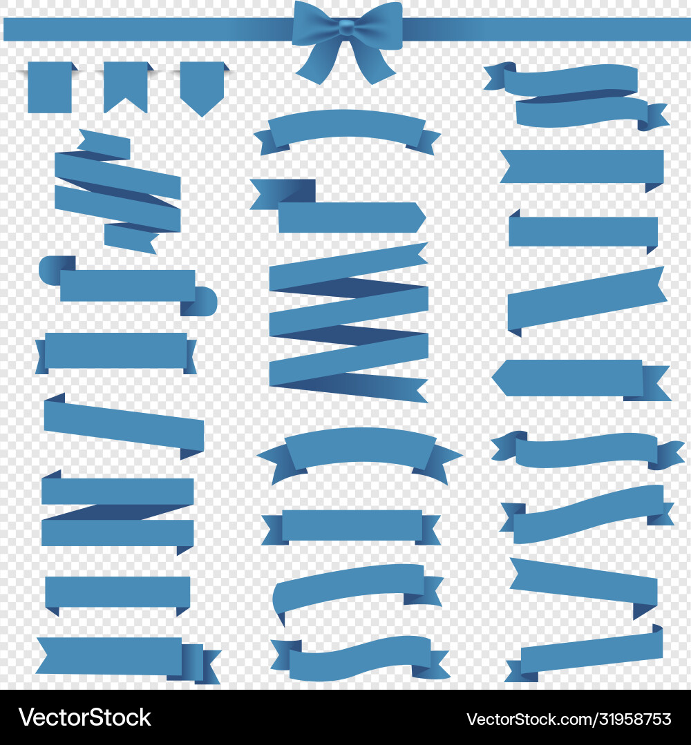 Retro paper white ribbons set Royalty Free Vector Image