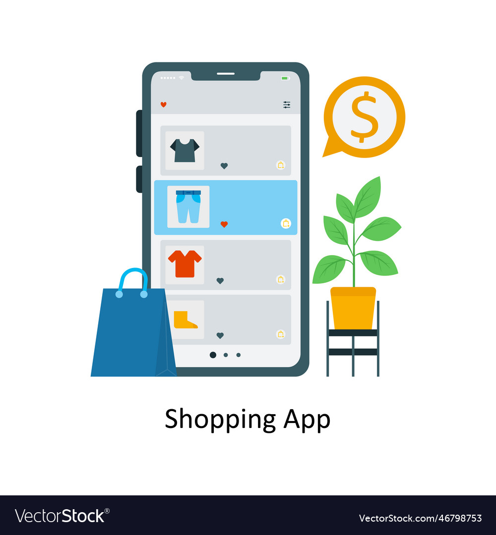 Shopping flat icons simple stock Royalty Free Vector Image