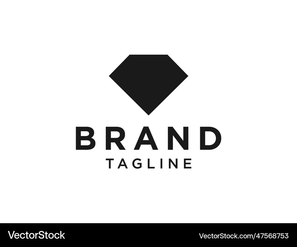 Simple diamond logo line black geometric crystal Vector Image