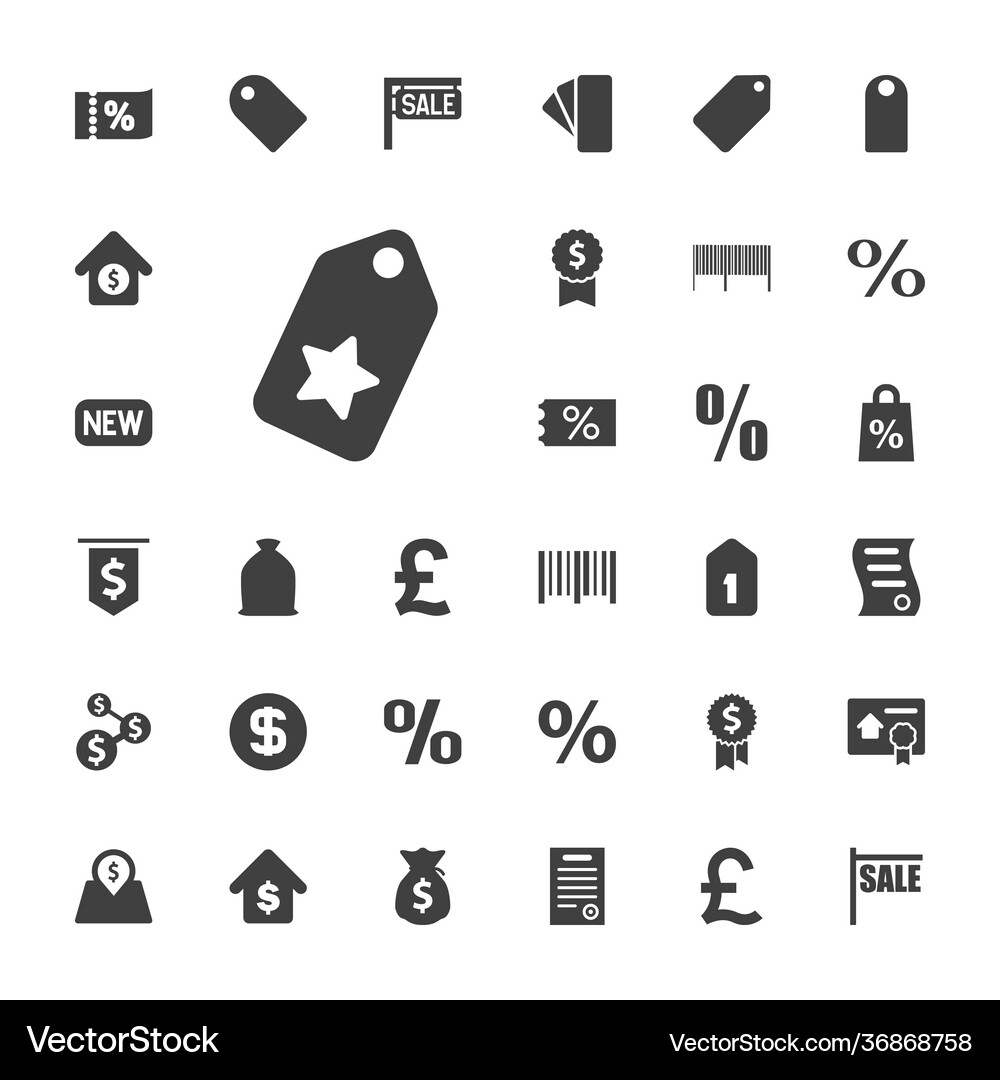33 price icons Royalty Free Vector Image - VectorStock