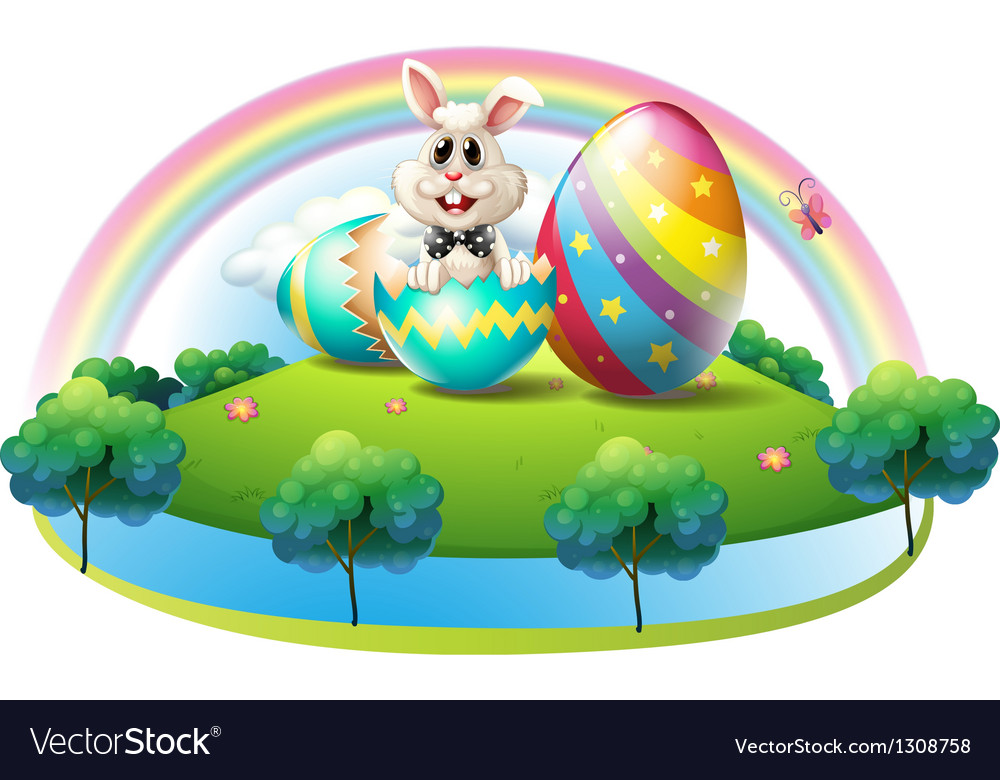 A bunny inside easter egg Royalty Free Vector Image