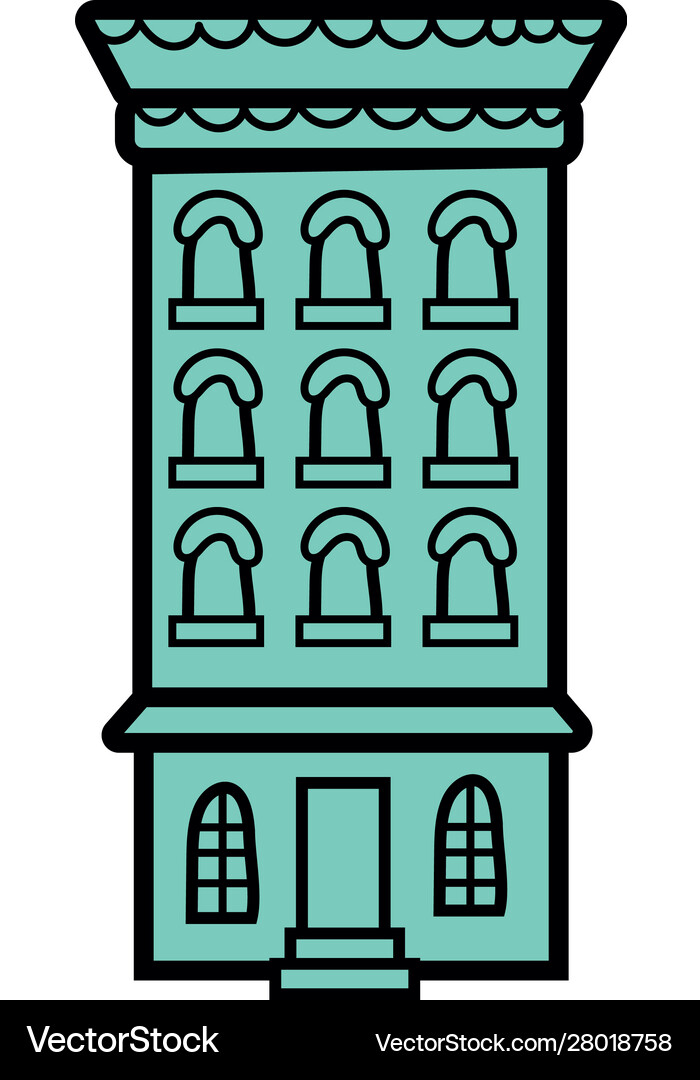 Building facade city isolated icon Royalty Free Vector Image