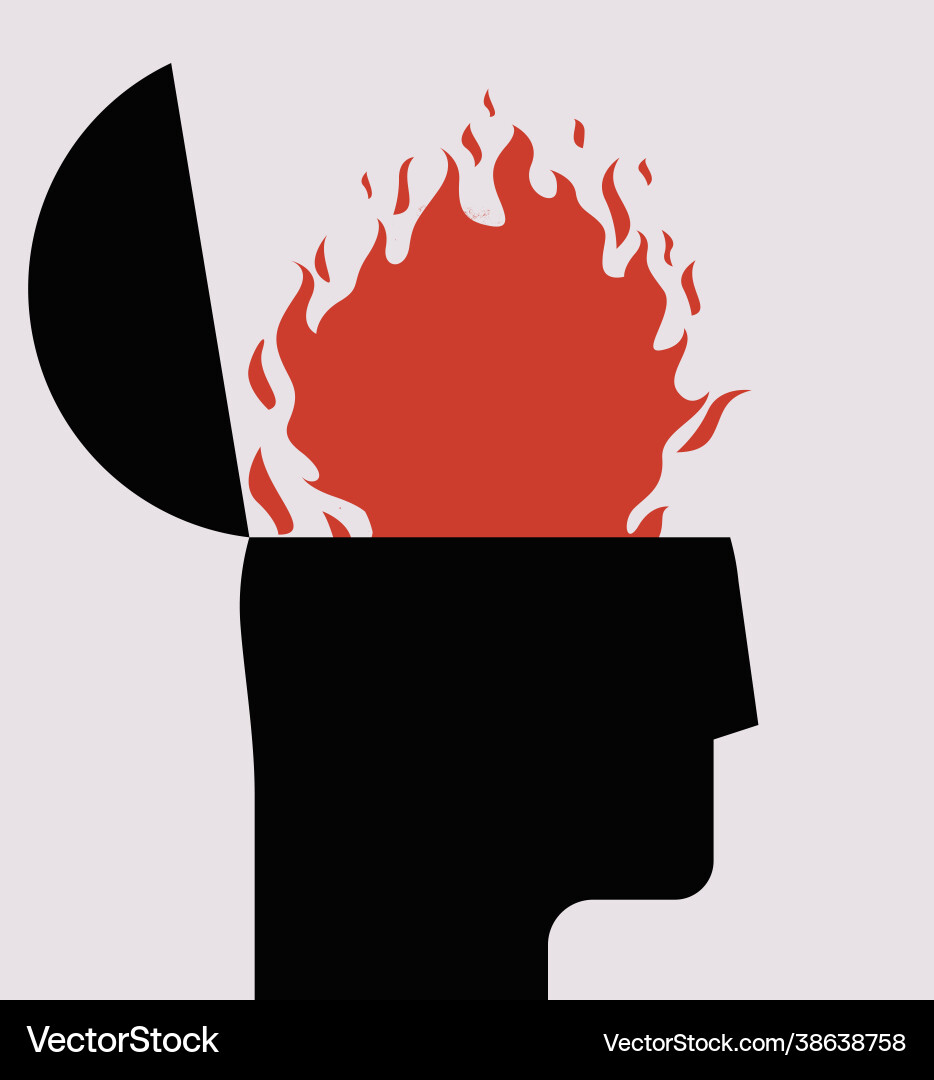 Burning brain or professional or emotional Vector Image