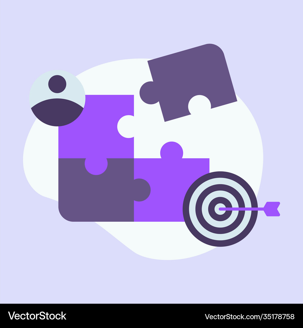 Business team puzzle icon single isolated Vector Image
